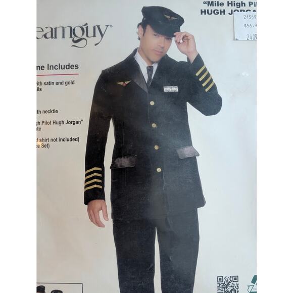Dreamguy | Other | New Mens Pilot Costume Xl Mile High Pilot Hugh ...